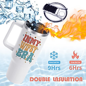 OneGemn Wifey Tumbler with Handle,Wife Gifts from Husband - 40 oz In My Wife Tumbler with Straw and Lid - Wifey Coffee Cup Gifts for Anniversary for Wives Gift for Wifte Birthday Mothers Day