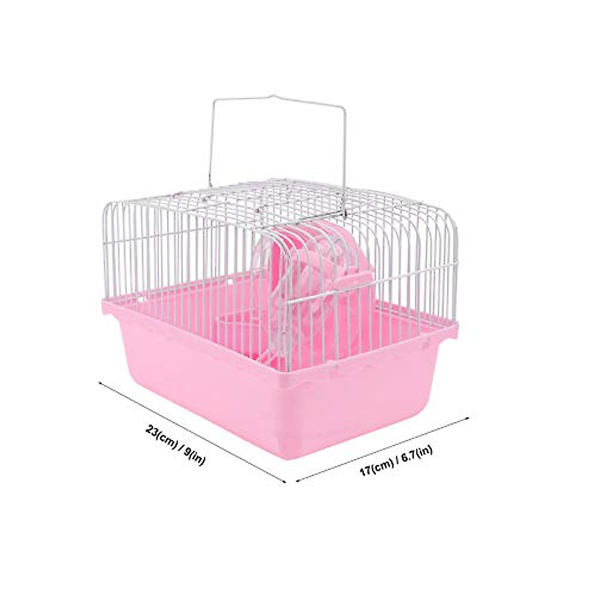 Hamster Cage Travel Carry Rat Cage Small Pets Supplies Hamster Toy Accessories (Pink)- Chinchilla Cage