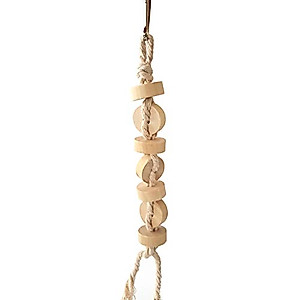 N / A 7/8 pcs Bird Toys, Parrot Natural Wood Hanging Swing Standing Climbing Chewing Perch Hammock Rope Ladder Bell Bird Cage Toys for Parrots, Love Birds, Parakeet, Mynah, Conure, Cockatiel