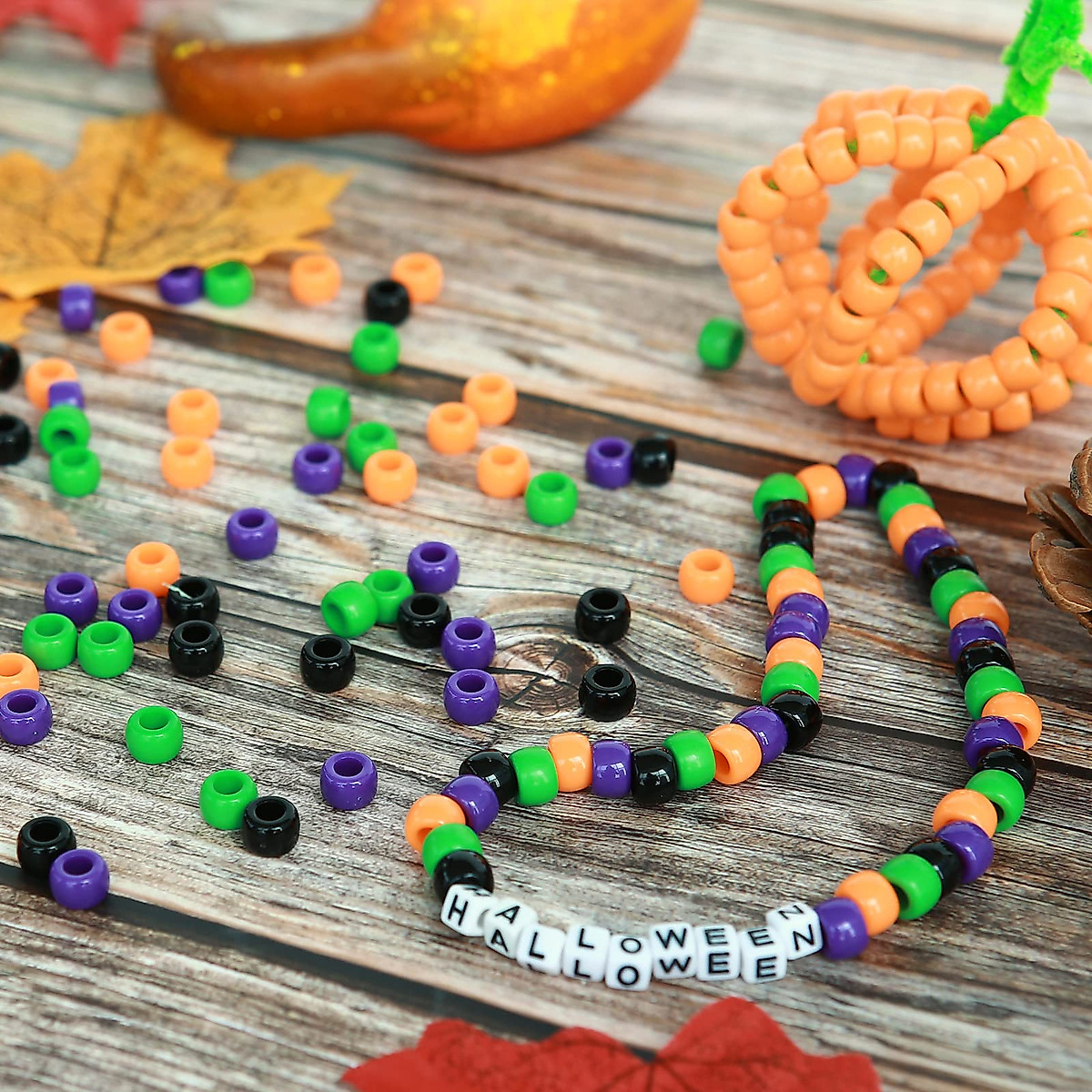 Efivs Arts Halloween Giant Crayon Beads,Pony Beads Halloween Beads Big Spcaer Beads for Halloween DIY Crafts - Approximately 1000pcs(6 x 9 mm)