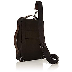 Fossil Men's Buckner Fabric Small Convertible Travel Backpack and Briefcase Messenger Bag, Black , (Model: MBG9475001)