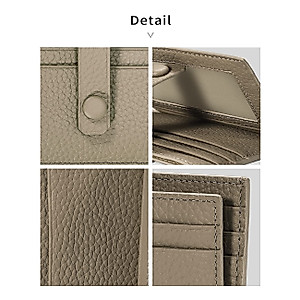 Small Wallets for Women Leather Credit Card Holder Pocket Purse (Khaki)