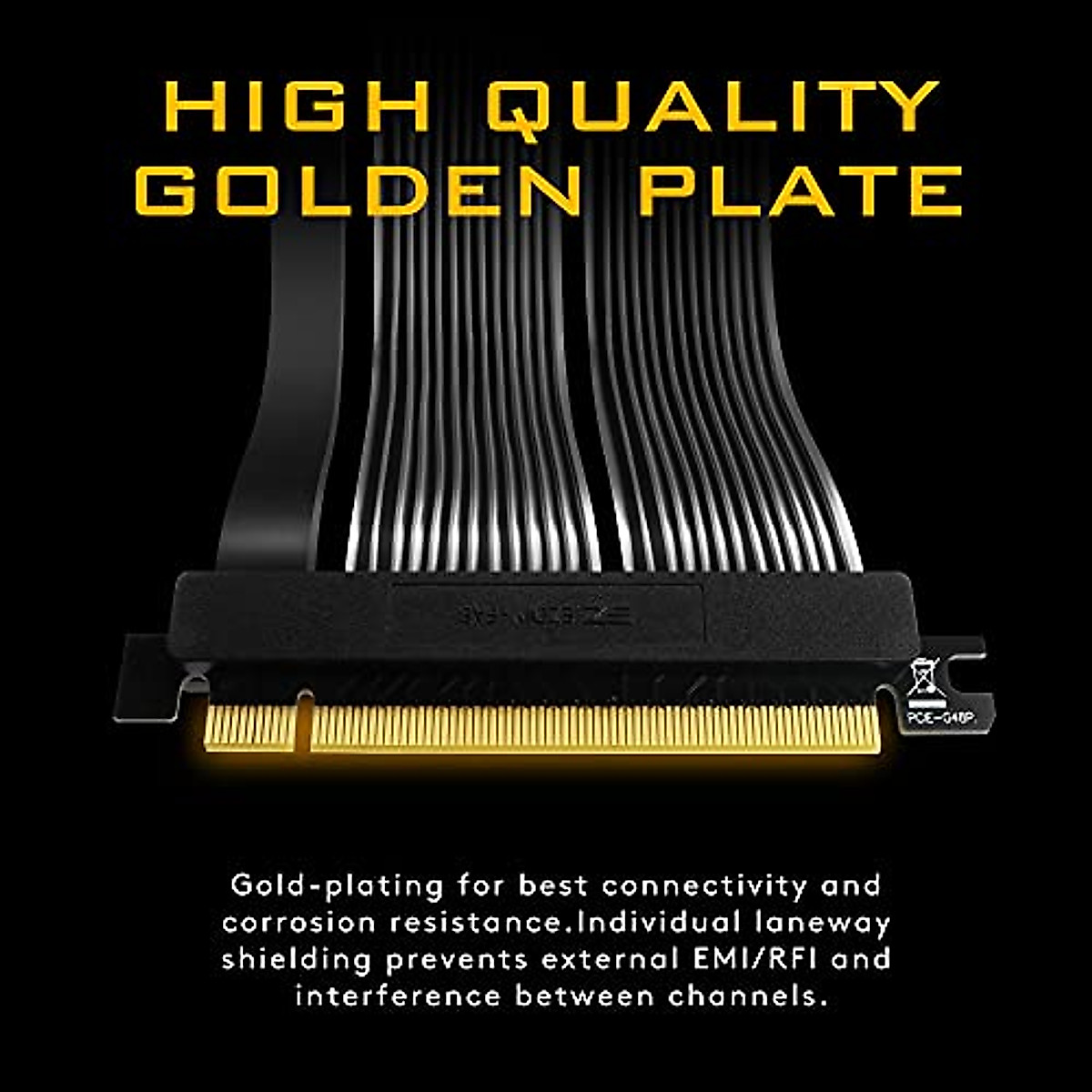 EZDIY-FAB [20cm] PCIE 4.0 16x Extreme High Speed Riser Cable PCI Express Port GPU Extension Card-Right Angle Connector