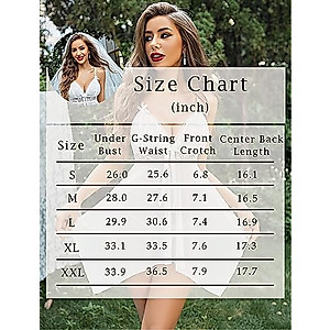 Avidlove Women Lingerie Lace Babydoll V Neck Sleepwear Strap Chemise (White,S)