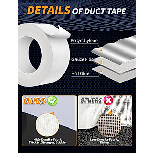 Duct Tape Heavy Duty 2in/105ft/35yd Water Resistant, Tear by Hand with No Residue Strong Adhesive Duct Tape for General Repairs and Professional Use (Gray, 2-Inch by 35-Yards (1-Pack))
