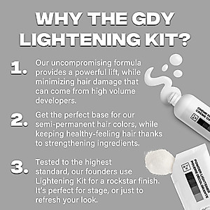 Good Dye Young Hair Lightener Kit with Dust Free Powder Lightener and 25 Volume Developer - Moisturizing Bleaching Kit - Vegan Hair Bleach (4 oz.)