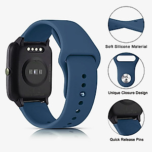 3 Packs Compatible with Veryfitpro ID205L/ID205/ID205U/ID205S/ID205G/SW020/SW021 Smart Watch Bands Soft Silicone Waterproof Adjustable Replacement Bands for Willful Yamay Letscom Letsfit for Women Men