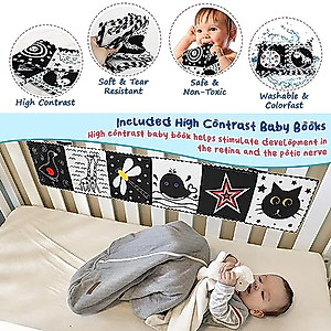 CIEUDY 3-in-1 Hanging Diaper Organizer Storage for Baby, Hanging Diaper Organizer for Changing Table, Playard, Wall & Door, Gifts for New Mom after Birth（Included High Contrast Baby Book）