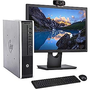 HP 8300 USFF Computer Desktop PC, Intel Core i7 3.4GHz Processor, 8GB Ram, 120GB Solid Drive, WiFi | Bluetooth, 1080p Webcam, Wireless Keyboard & Mouse, 24 Inch Monitor, Windows 10 (Renewed)