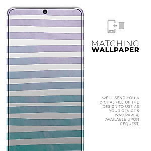 DesignSkinz Purple to Green Watercolor Ombre Stripes Protective Vinyl Decal Wrap Skin Cover Compatible with The Samsung Galaxy S20 (Screen Trim & Back Glass Skin)