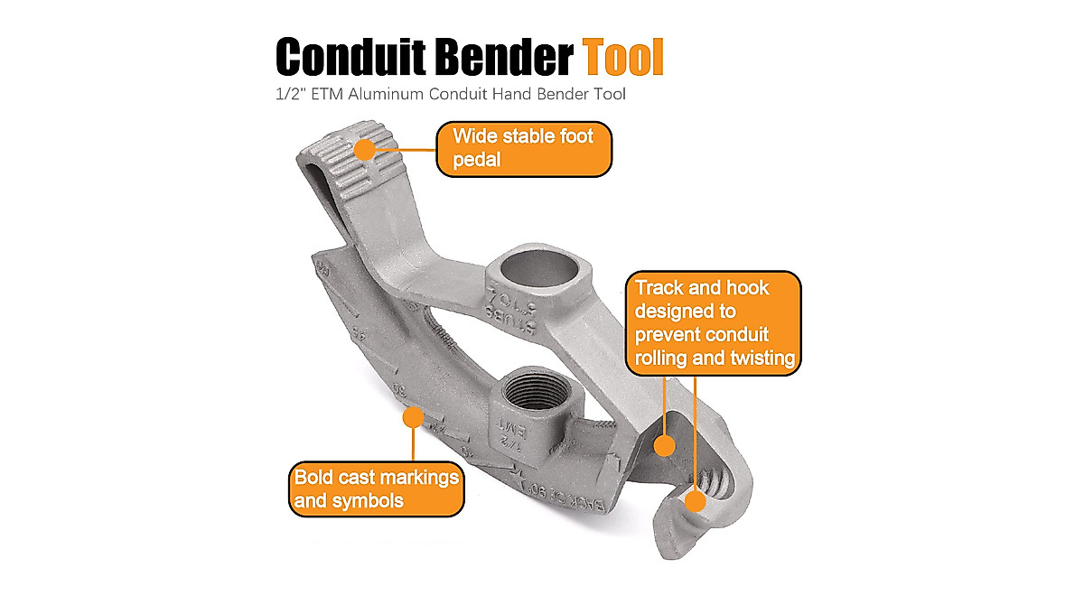 Fuzbaxy 1/2-inch EMT Hand Bender Tool for Durable Use