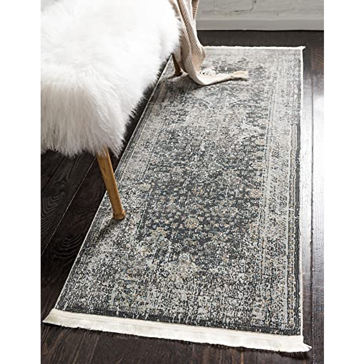 Unique Loom Baracoa Collection Area Rug - La Cabana (2' 2" x 6' 1" Runner, Fume Gray/ Brown)
