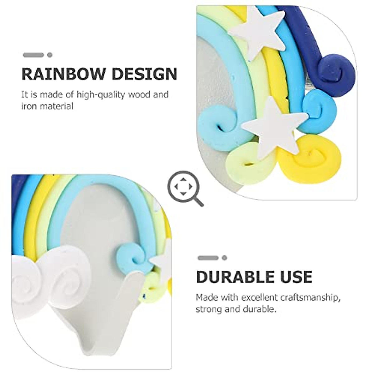 Yardwe Towel Hanger 4Pcs Cute Rainbow Wall Hook Wall- Mounted Clothes Hanging Hooks Drill Free Towel Hooks for Keys Hats Bags Coats Heart Wall Hanger