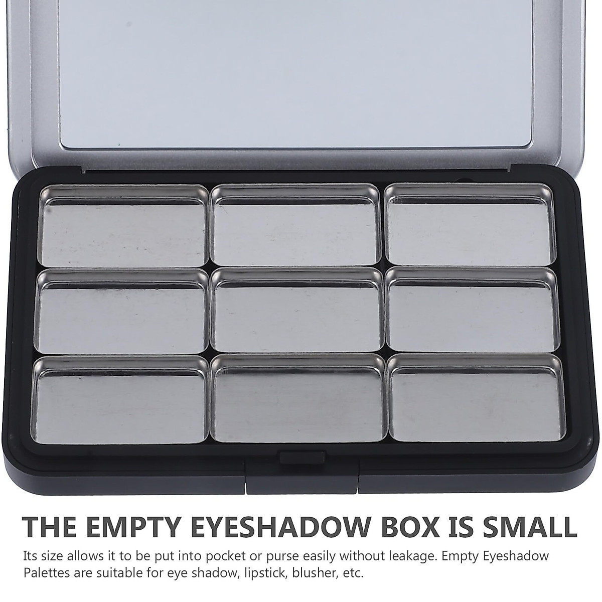 minkissy Empty Eyeshadow Palette Magnetic Makeup Palette with Mirror Refillable Eyeshadow Palette Empty Eyeshadow Pans for Eyeshadow Lipstick Blush Powder, 2Pcs