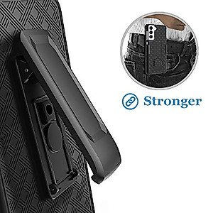 Fingic Galaxy S21 Case, Samsung Galaxy S21 Case Holster Case Combo Shell Slim Rugged Case with Built-in Kickstand Swivel Belt Clip Holster Shockproof Cover for Samsung Galaxy S21 6.2 inch 2021, Black