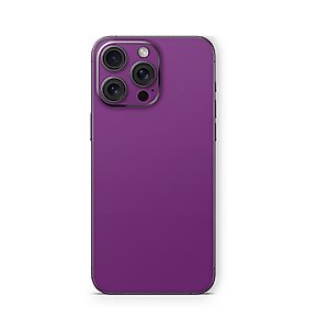 MightySkins Skin Compatible with Apple iPhone 15 Pro Max Back Only Wrap - Solid Purple | Protective, Durable, and Unique Vinyl Decal wrap Cover | Easy to Apply & Change Styles | Made in The USA