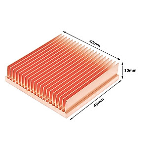 DIY Pure Copper Skiving Fin Heatsink 40x40x10mm / 1.57x1.57x0.39 inches for Electronic Chip IC Cooling