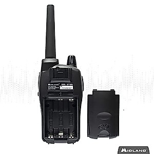 Midland 50 Channel GMRS Two-Way Radio - Long Range Walkie Talkie with 142 Privacy Codes, SOS Siren, and NOAA Weather Alerts and Weather Scan (Black/Silver, 3-Pack)