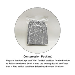 Ironing Board Cover and Pad Standard Size 15 x 54,3 Pairs of Hook and Loop Fastener Straps,Elastic Edges,Cotton Iron Board Cover with Scorch Resistant Thick Padding (Pattern G)