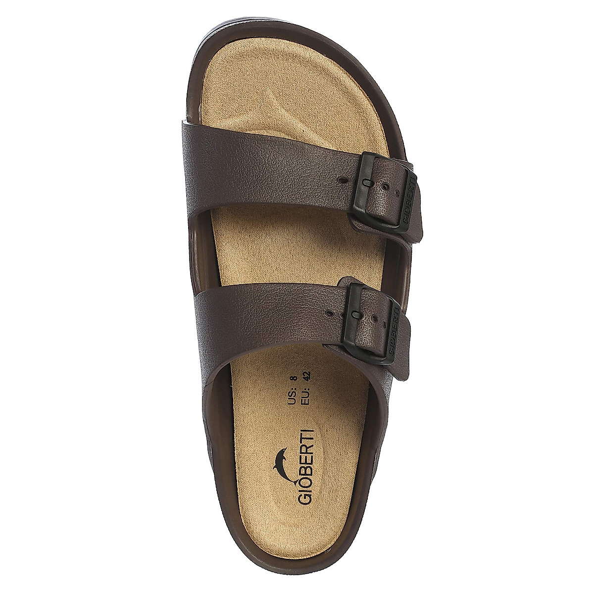 Gioberti Men EVA Sandals with Arch Support and Adjustable Strap, Brown, Size 6