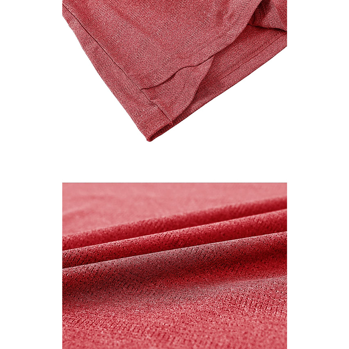 YSENTO Women's Dry Fit Golf Polo Shirts Short Sleeve V Neck Collarless Athletic Activewear Shirts Shirts Red S