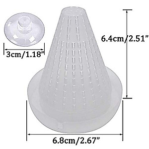 NGe 5Pcs Round Square Cone Fish Feeder Set, Floating Food Feeding Ring, Live Red Worm Feeder Funnel Plate, with Suction Cups (Black)