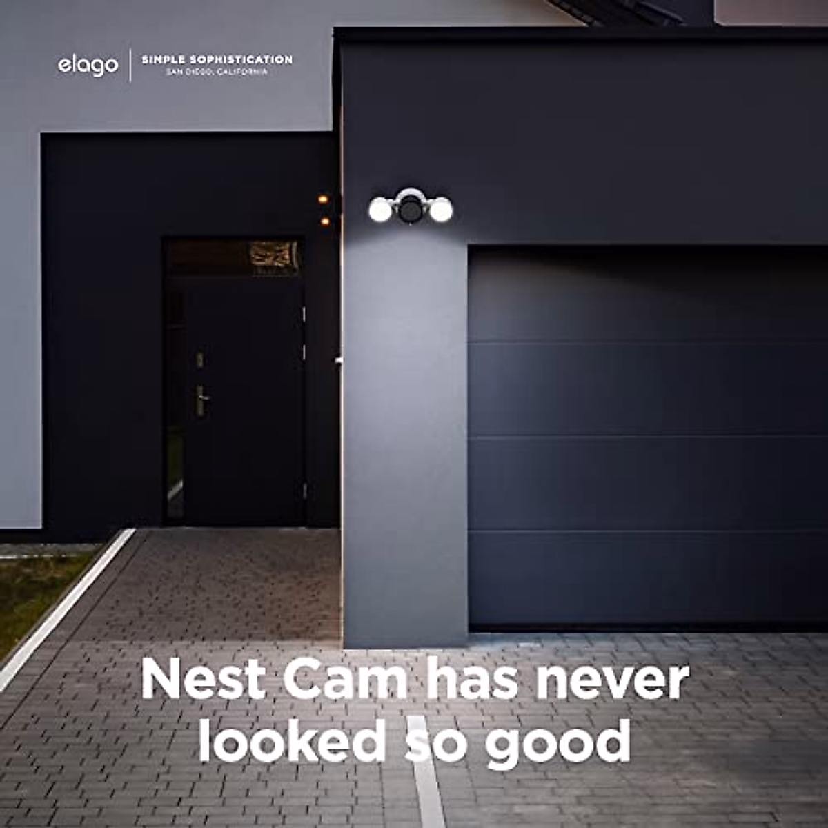 elago Silicone Cover Compatible with Google Nest Cam Outdoor or Indoor (Battery) - Magnetic Mount Cover Included, All Weather Protection, Easy Installation [Black]