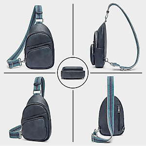 CLUCI Small Sling Bag for Women, Vegan Leather Fanny Pack Crossbody Bags for Women, Chest Bag With Guitar Strap