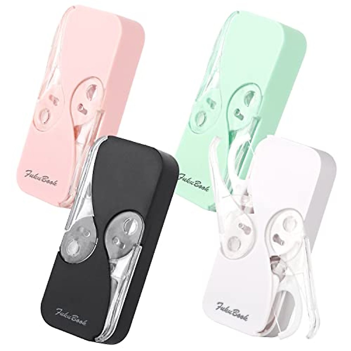 Portable Dental Floss Picks Dispenser Floss Holder Upgrade Automatic Travel Case Floss Dispenser Refillable Floss Box Professional Floss Pick Organizer for Teeth Cleaning (4 Pack)