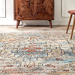 NuLOOM Marley Traditional Medallion Fringe Area Rug, 9' x 12', Beige