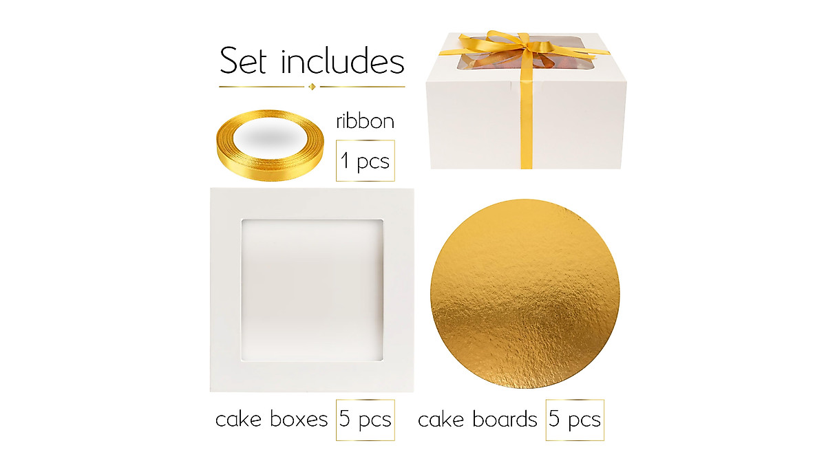 BELMAKS 10 Inch Cake Box Set for Perfect Gift Wrapping