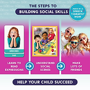 SKILLEASE Bingo Emotions and Feelings Game for Social Skills, Social Emotional Learning Activities, Therapy and Counseling Game for Kids, Speech Therapy Autism Game, Happy or Not Board Game