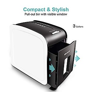 EZBASICS 5-Sheet Cross-Cut （Lubricant is not Needed） Paper and Credit Card Shredder with Pullout Basket, 58 dB, White