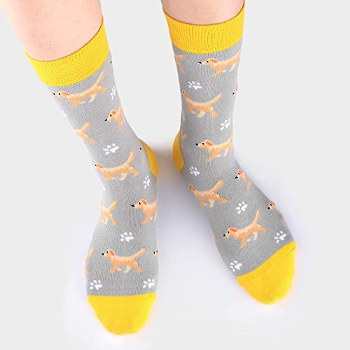 Knapfold Men's Golden Retriever Socks Funny, Dog Lovers Gifts, Novelty Casual Crew Socks