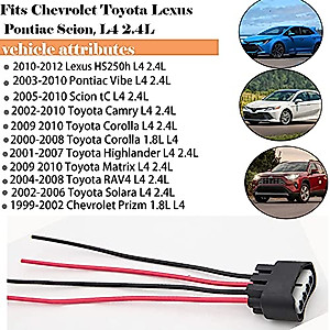 4 Packs Ignition Coil Connector Compatible with Toyota Scion Pontiac Chevrolet Chevy Lexus Ignition Coil Connector Harness L4 2.4L Ignition Coil Female Connector Plug Harness Pigtail Toyota Connectors