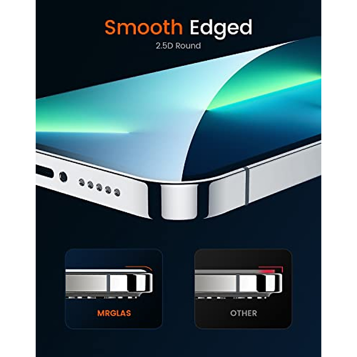 MRGLAS 2-Pack [Auto-Alignment Kit] Screen Protector for iPhone 13 Pro/ 13/ iPhone 14 6.1" [10X Military Grade Protection] iPhone 14/13 Pro/ 13 Diamond Hard Tempered Glass Case-Friendly, Bubbles-Free