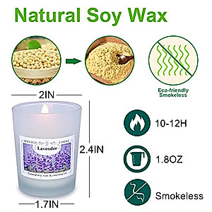Scented Candles Gift Set for Women, Small Aromatherapy Soy Wax Candes in Glass for Wedding Baby Shower, Spa - Lavender, Vanilla, Rose, Jasmine, Lemon and Orange Scented, Set of 12
