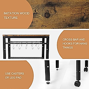 Rustic End Table, 2-Tier Side Table with Adjustable Height Shelf, 19.7" x 19.7" x 24", 143 lb Weight Capacity, Great for Mini Fridge Stand, Printer Stand, Aquarium Stand, Nightstand, Coffee Table