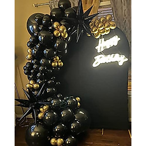 Styirl Black 100 Pcs Party Balloons (5/10/12/18 inch) for Birthday, Wedding, Graduation, Baby Shower, Bachelorette Party Decorations, Includes Curling Ribbon