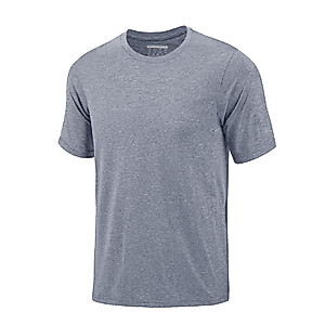 KEFITEVD Athletic Shirts for Men Breathable Quick Dry Gym Training Outdoor Running T-Shirt Short Sleeve Cool Shirt Light Grey