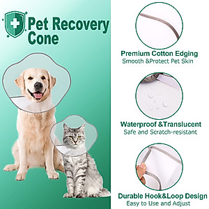 Supet Dog Cone Collar for Large Dogs, E Collar Cone for Dogs After Surgery, Adjustable Dog Head Cone to Stop Licking, Comfortable Pet Recovery Collar, Elizabethan Collar, Dog Surgery Cone (XL)