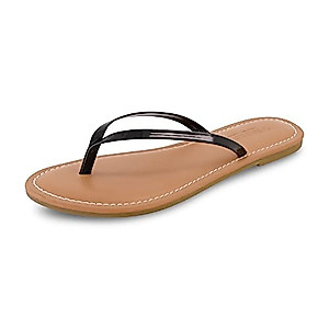 CUSHIONAIRE Cora Flip Flops for Women | Vacation Beach Essentials | Casual Women Footwear Sandals | BLACK 8