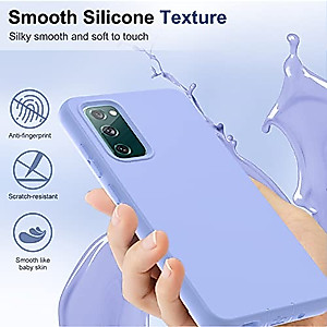 LeYi for Galaxy S20 FE 5G Phone Case, Samsung Galaxy S20 FE Case with [2X Tempered Glass Screen Protector], Full-Body Shockproof Soft Silicone Protective Phone Case for Samsung S20 FE, Violet