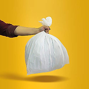 AmazonCommercial Custom Fit White Drawstring Trash Bags - Compatible with Simplehuman Type J - 1 MIL - 75 Count