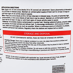 JT Eaton 709-AP Bait Block Rodenticide Anticoagulant Bait, Apple Flavor, for Mice and Rats (Pail of 144)