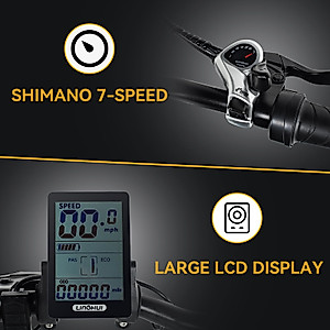 EBKAROCY Electric Bike for Adults, 20" Fat Tire, 750W Motor, 48V 15AH Battery, 30MPH Speed, Shimano 7 Speed, Adult Electric Bicycles for Commute, Mountain Beach Snow