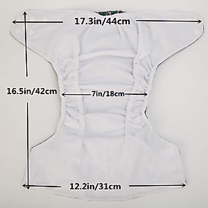 2 to 7 Years Old Junior Big Cloth Diaper Pocket Reusable Washable Baby Toddler (Green Dinosaurs)