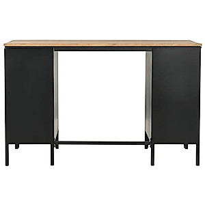 YUHI-HQYD Double Pedestal Desk,Secretary Desk,Studio Desk,Home Office Desks,with 2 Large Cabinets,Easy to Assemble,for Office or Home Study,Solid Firwood and Steel 47.2"x19.6"x29.9"