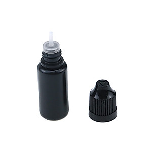 MY MIRONEY 10ML Empty Drop Bottle with Plastic White Tip Black Plastic Squeezable Bottle Glue Applicator Bottles with Childproof Tampering Black Cap for Glue Liquid Oil,Pack of 10