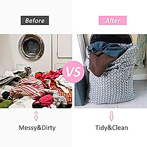 SWISSELITE Laundry Bag with Handle and Drawstring, Large Heavy Duty Laundry Bag, 28 x 40 Inches Travel Dirty Clothes Bag for Laundromat and Household